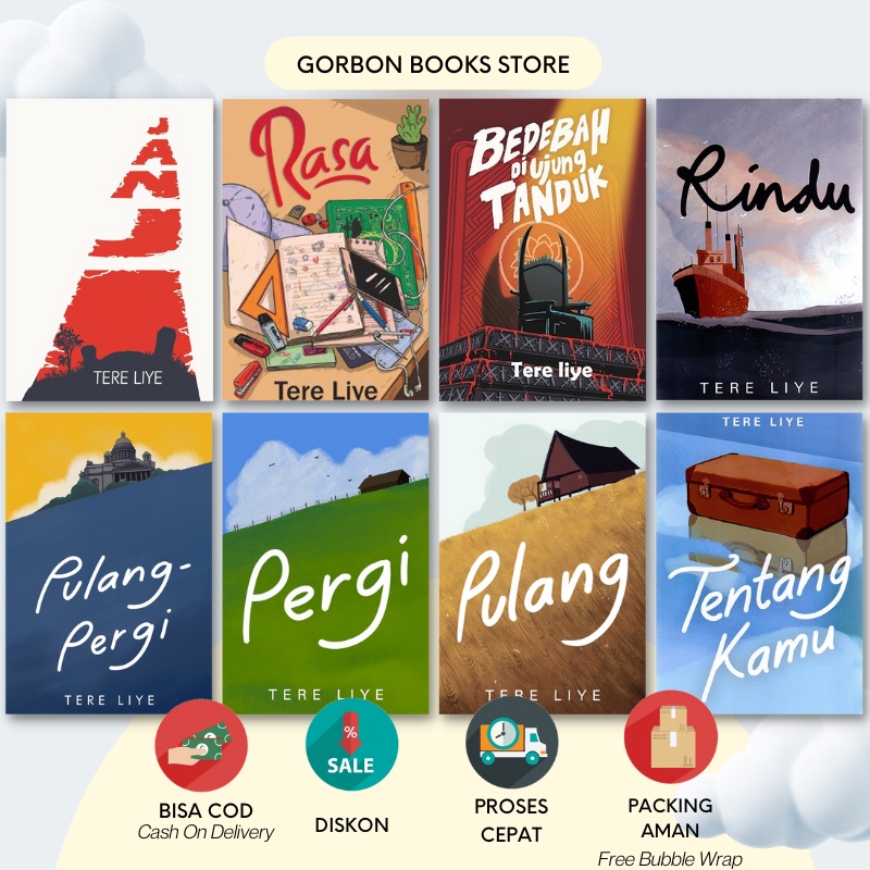 Jual Novel Tere Liye Janji Rasa Pulang-Pergi Pulang Pergi Rindu Bedebah ...