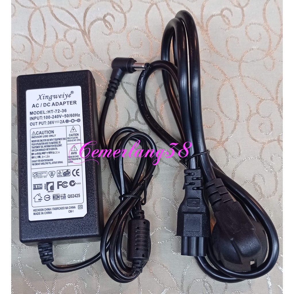 Jual Adaptor Charger laptop 36V 2A + kabel power Switching 36 v 2 a PSU ...