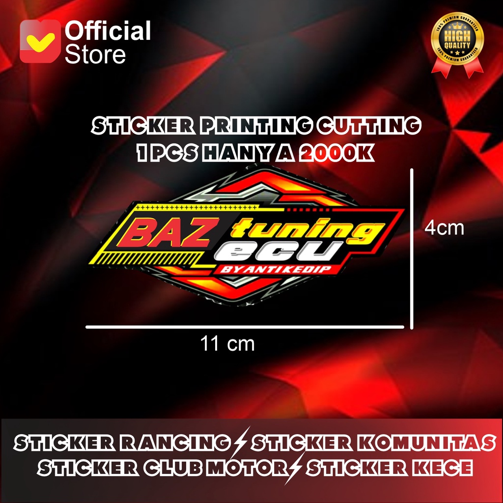 Jual Sticker Printing Cutting Logo Premium Desain BAZ | Shopee Indonesia