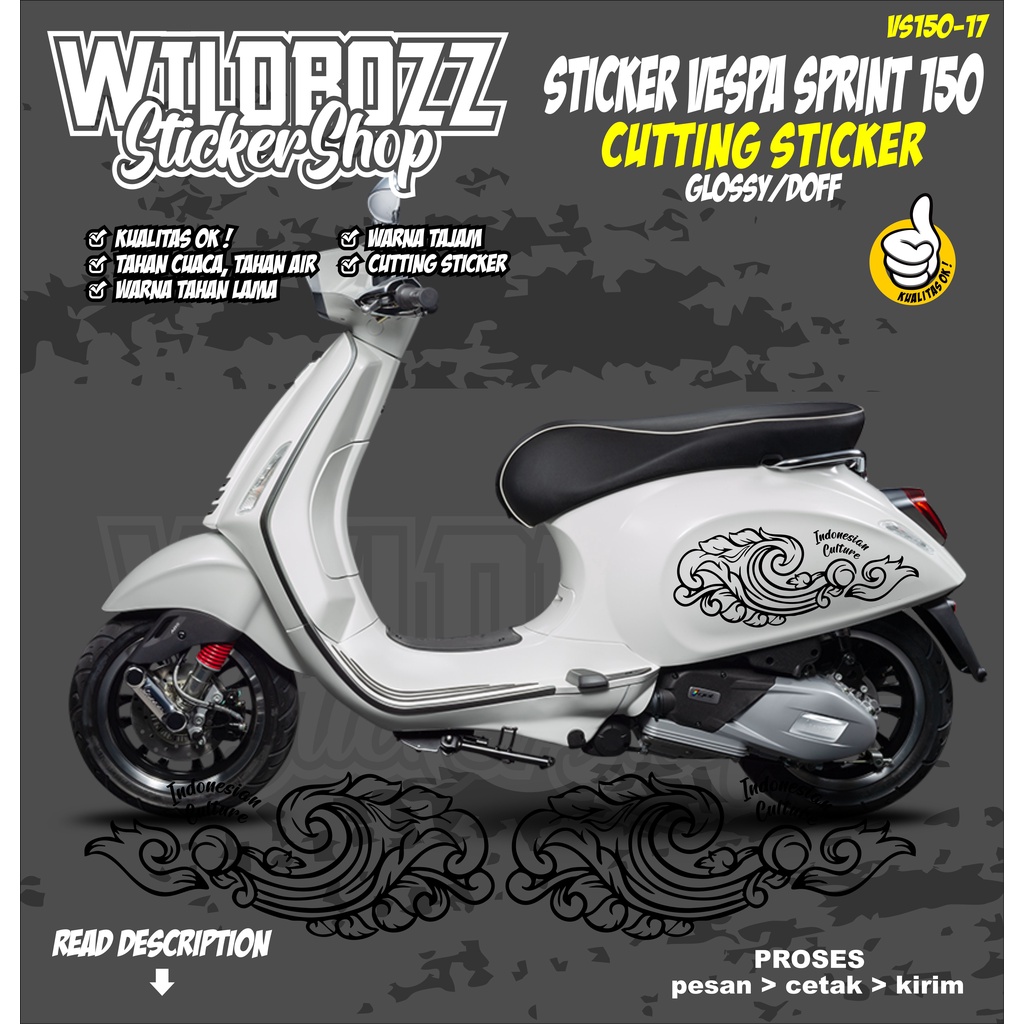 Jual cutting sticker vespa sprint 150 motif keren (vs150-17) wildbozz ...
