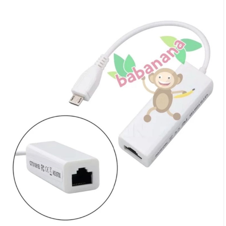 Jual Micro usb type B to Lan RJ45 konektor network konverter laptop ...