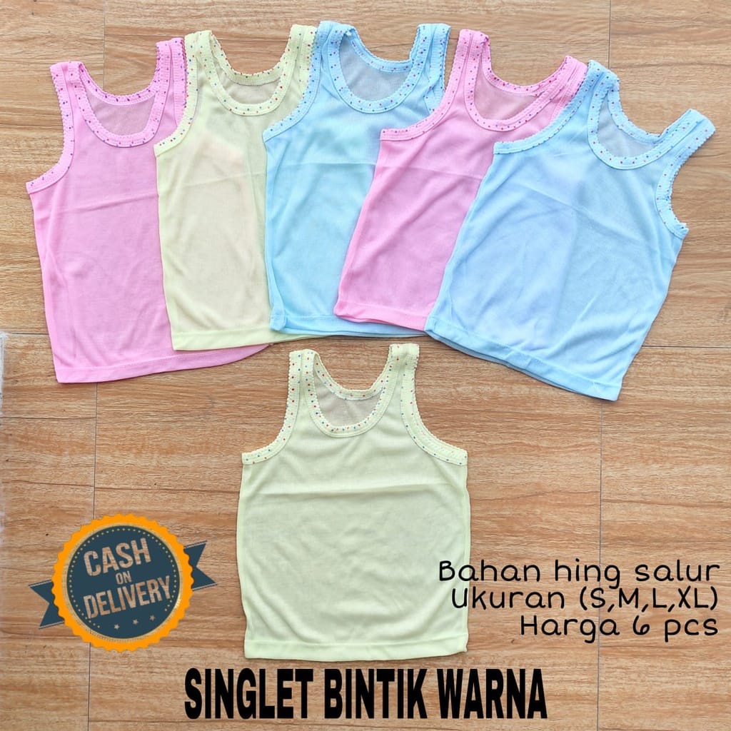 Jual 1/2 LUSIN (6 pcs) Singlet bayi PUTIH ukuran S / M / L / XL grosir ...