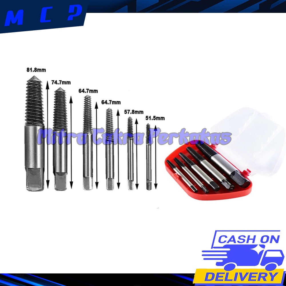 Jual Mata Bor Pembuka Baut Rusak Patah BELTER Mata Tap Drat 5pcs Screw ...