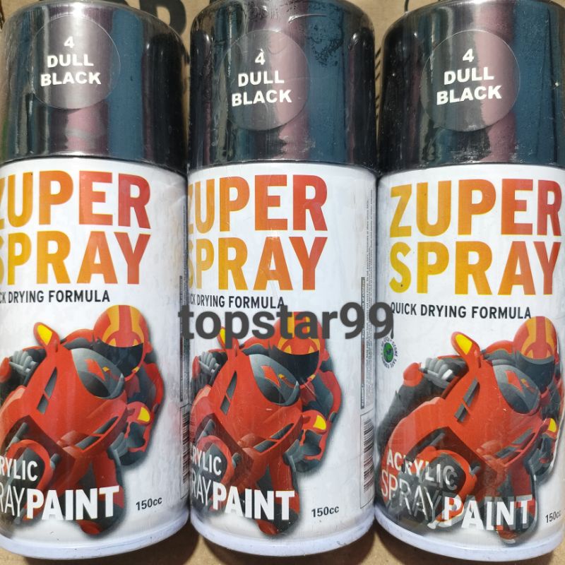 Jual Zuper Pilox Pilok Cat Semprot Warna Dull Black Hitam Doff 4 150cc Spray Paint | Shopee ...