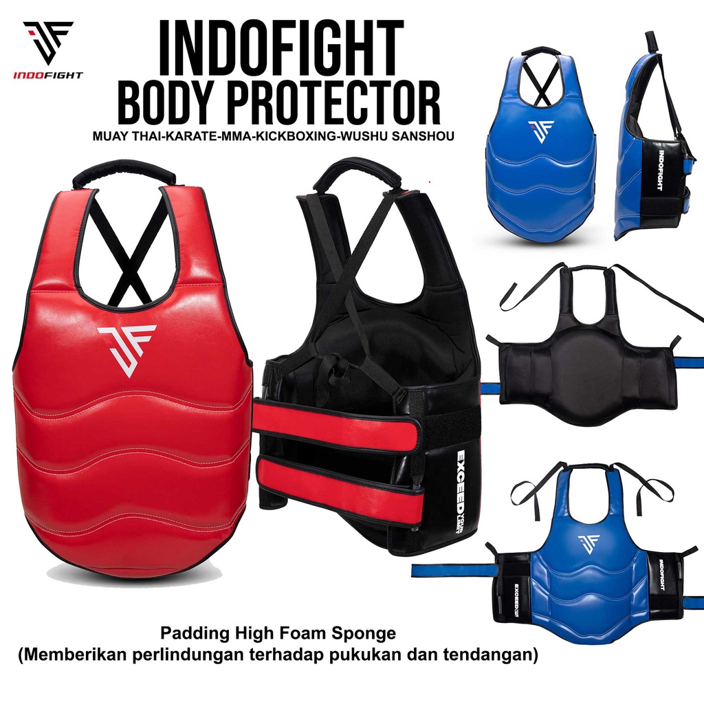 Jual Body Protector Muay Thai Kickboxing Indofight Chest Guard Karate ...