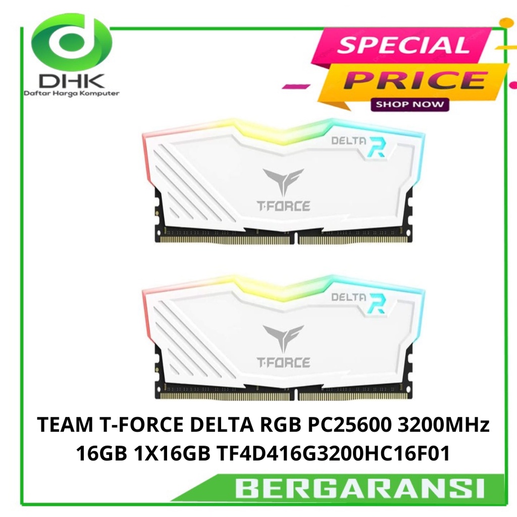 Jual TEAM T-FORCE DELTA RGB PC25600 3200MHz 16GB 1X16GB ...