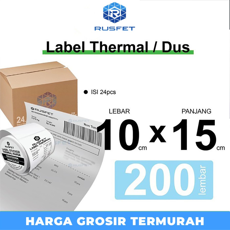 Jual Stiker Label Thermal Printer Resi Sticker Barcode POS A6 10x15cm ...