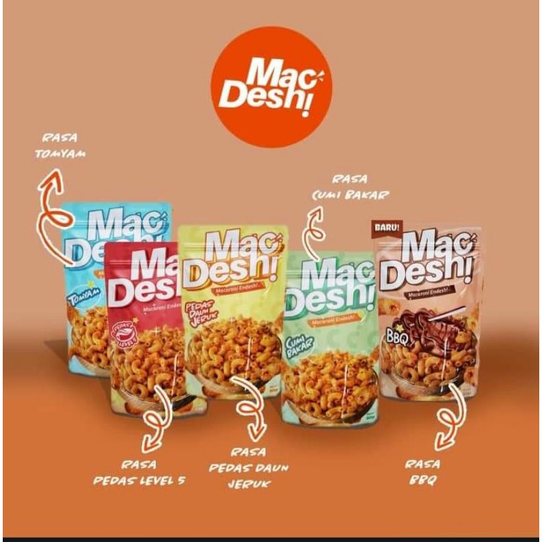 Jual Jajan Jadoel Mac Desh Macaroni Endesh Original 50gr | Shopee Indonesia
