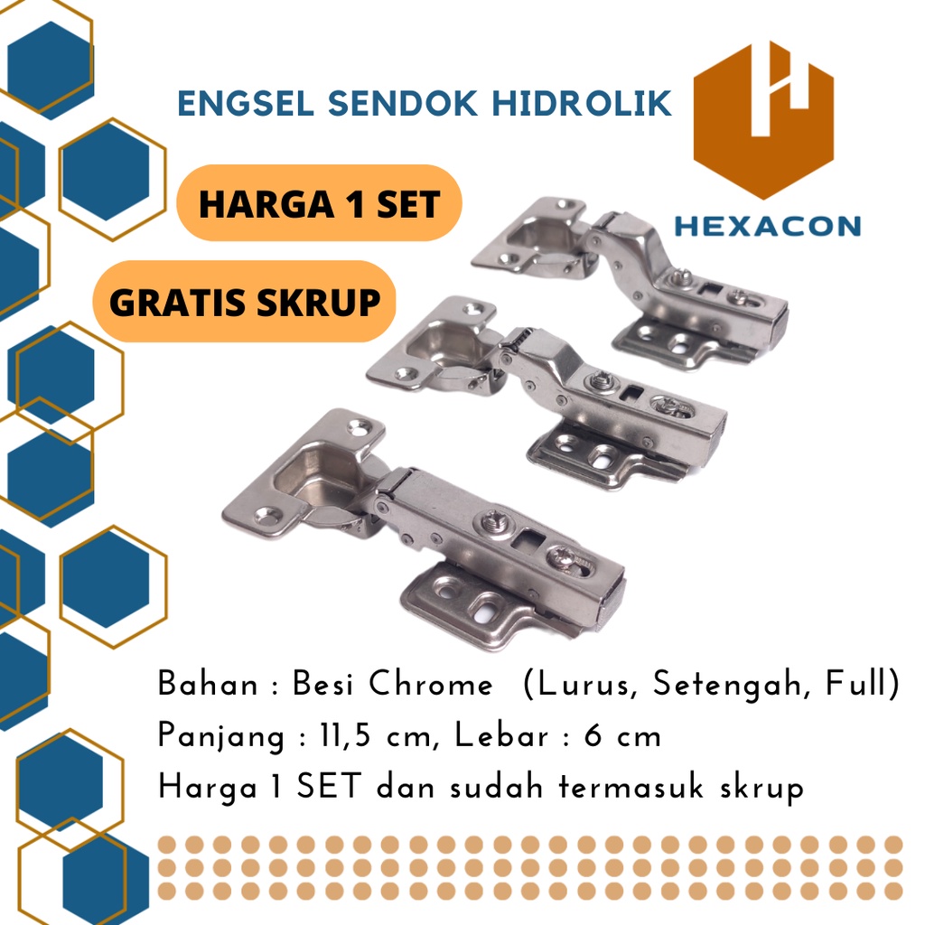 Jual Engsel Sendok Hidrolik / Slow Motion / Soft Close 1 SET (2 PCS ...