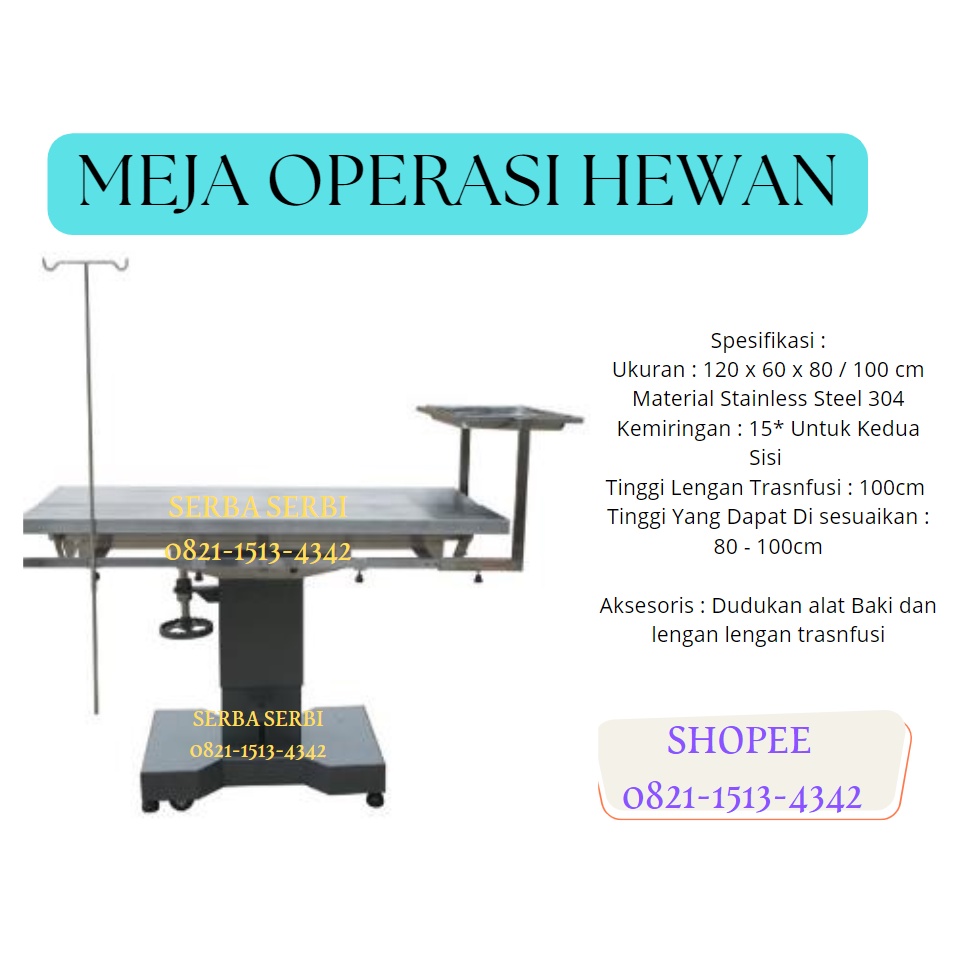 Jual Portable Meja Operasi Hewan Hidrolik Stainless Steel 304 | Shopee ...