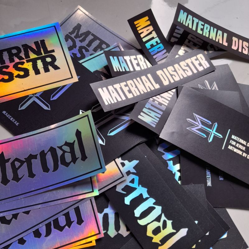 Jual stiker distro maternal disaster | sticker maternal hologram ...