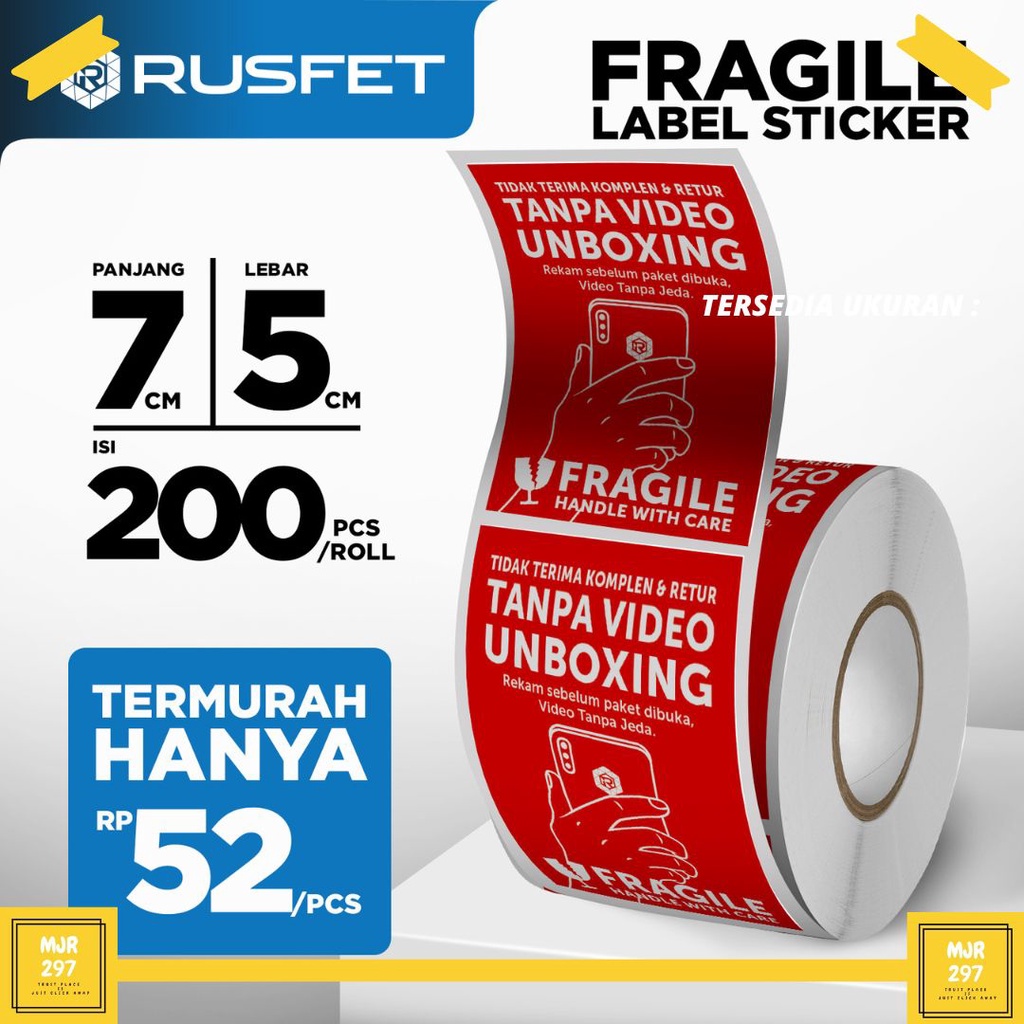 Jual STICKER FRAGILE UNBOXING | LAKBAN FRAGILE UNBOXING | STIKER ...