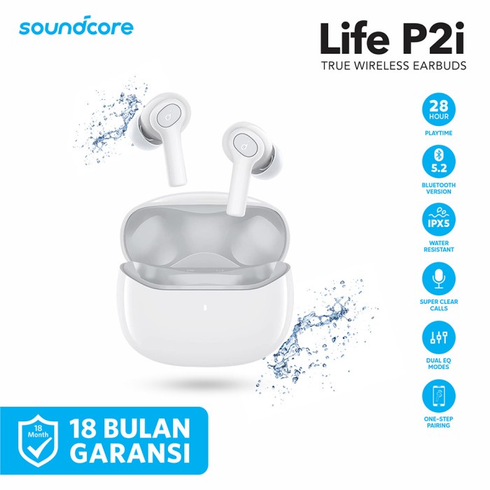 Jual TRUE WIRELESS EARBUDS ANKER SOUNDCORE LIFE P2I - A3991 WHITE ...