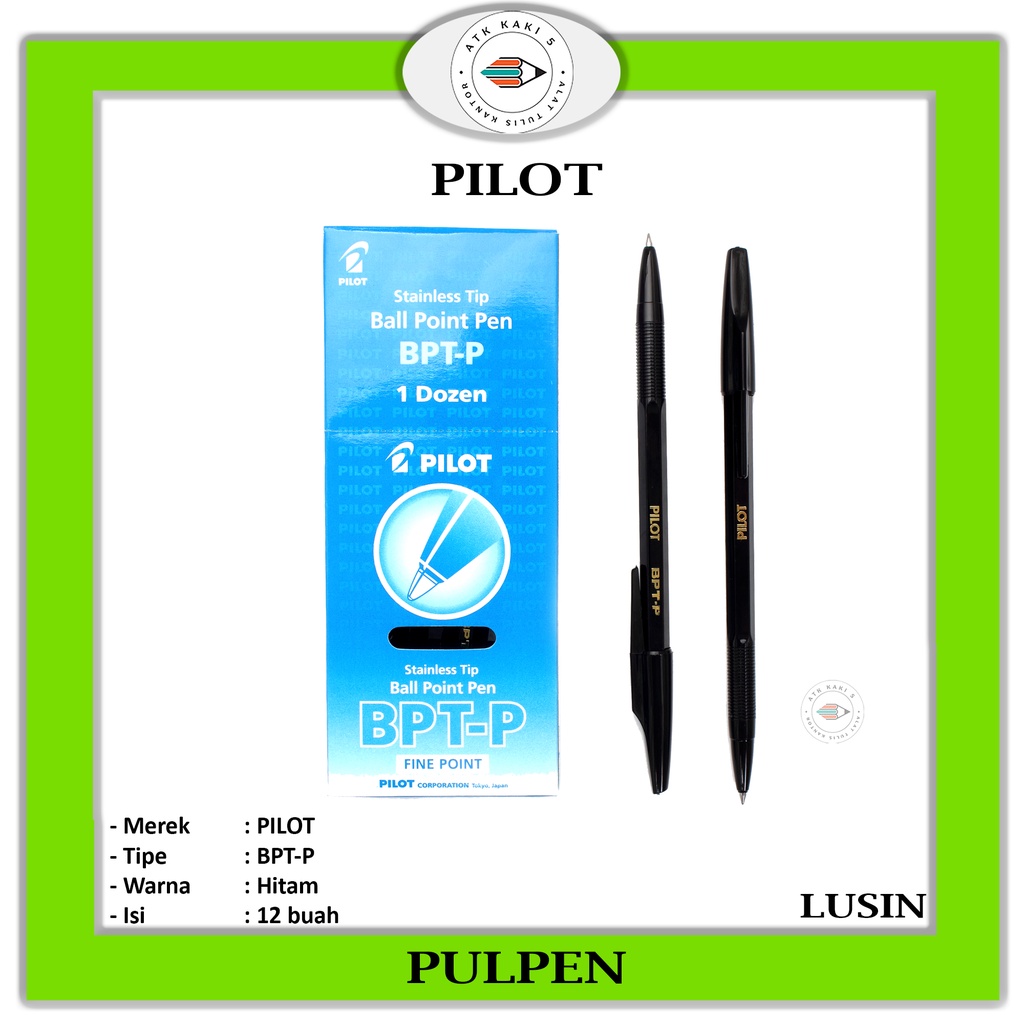 Jual PILOT - Pilot Pen Ballpoint BPT-P/ Pulpen Hitam - Lusin | Shopee Indonesia