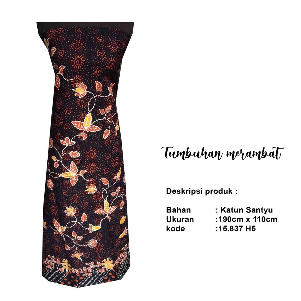 Jual Batik Tulis Motif Flora Coklat Dasaran Hitam - Seragam Kantor ...