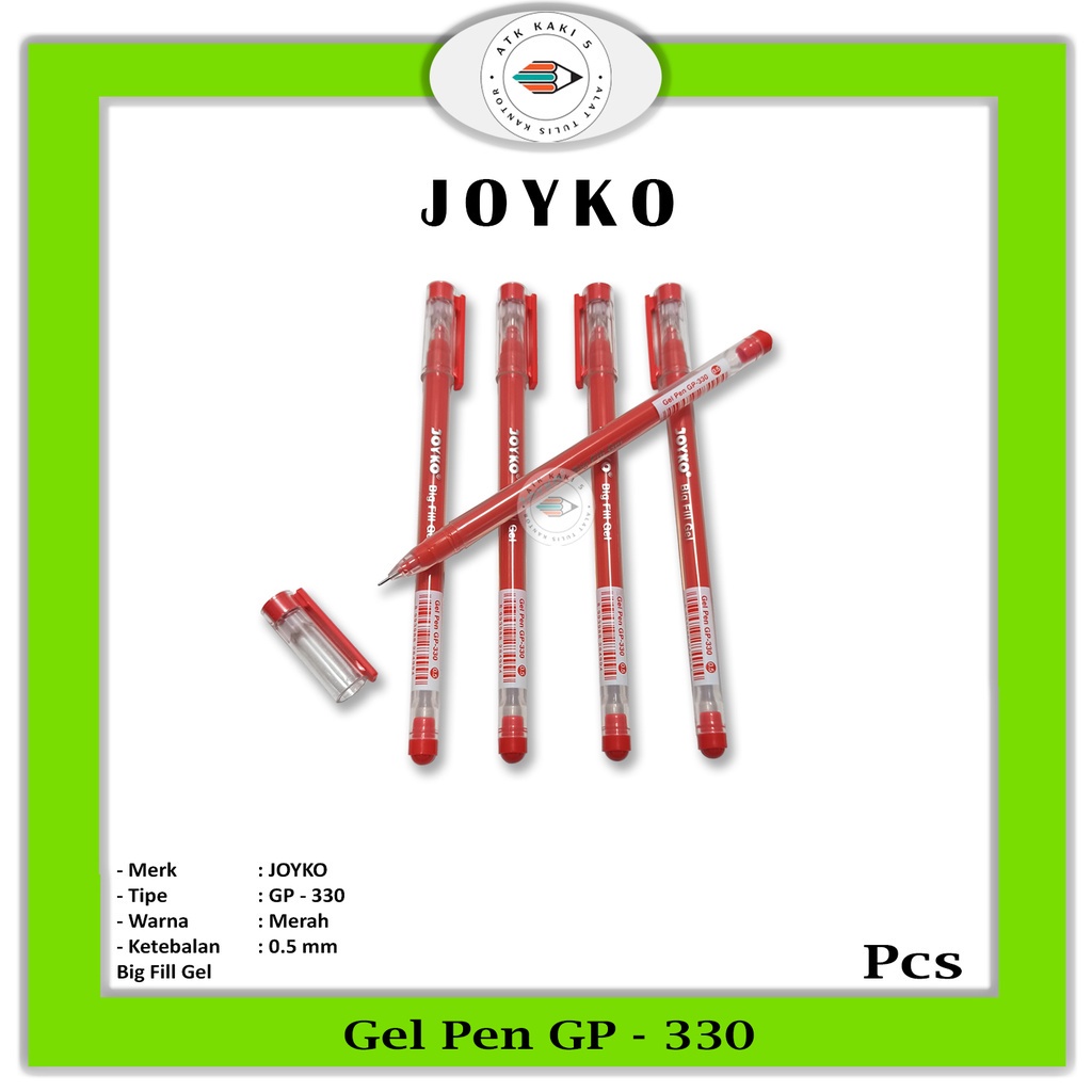 Jual JOYKO - Gel Pen / GP-330 Big Fill Gel 0.5 mm - Pcs | Shopee Indonesia