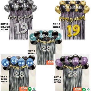 Jual [PAKET] Dekor Ulang Tahun Simple Balon Happy Birthday Dekor Simple ...