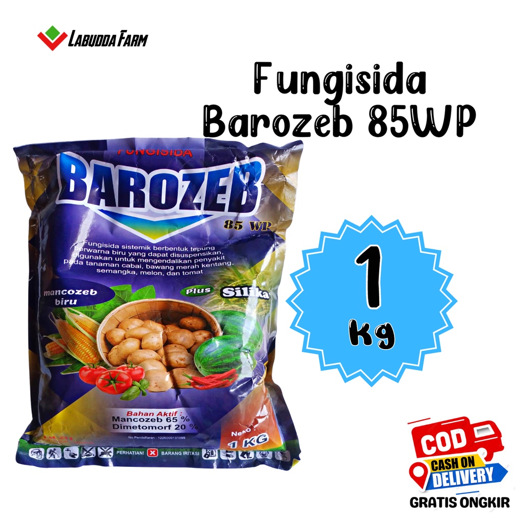 Jual Fungisida Barozeb 85 wp 1 Kg Mancozeb Biru Dimetomorf Plus Silika ...