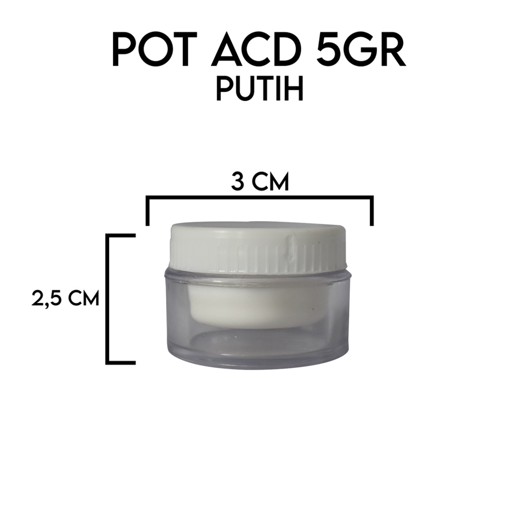 Jual Pot acd 5gr putih / pot acrylic 5gr | Shopee Indonesia