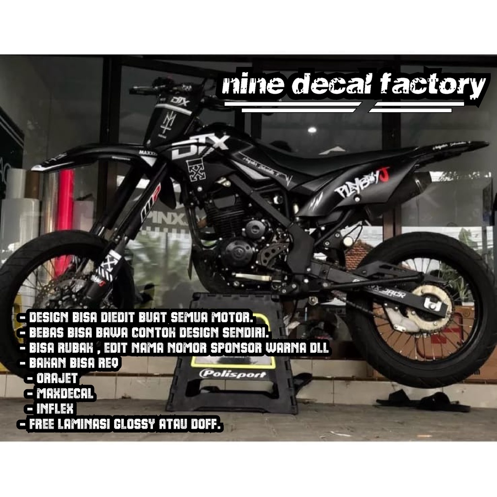 Jual DECAL DTRACKER SUPERMOTO - DECAL DTRACKER HITAM - DECAL KLX BF ...