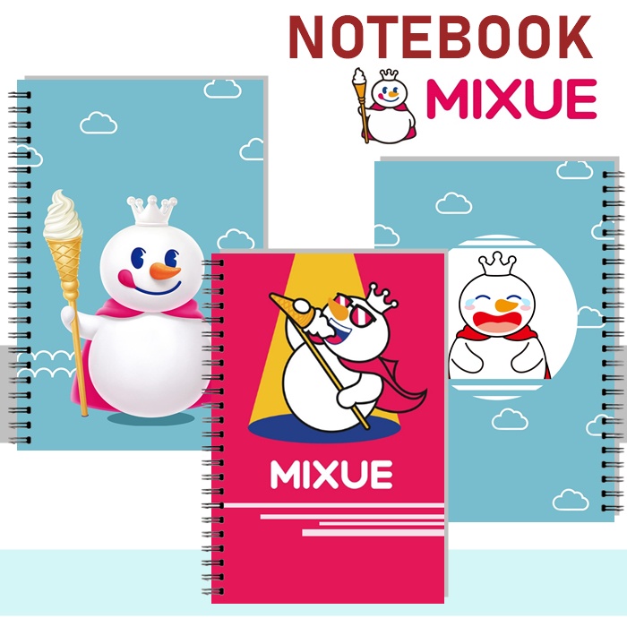 Jual Notebook CUSTOM MIXUE MASKOT MIXUE LOGO Spiral Notebook A6 ...