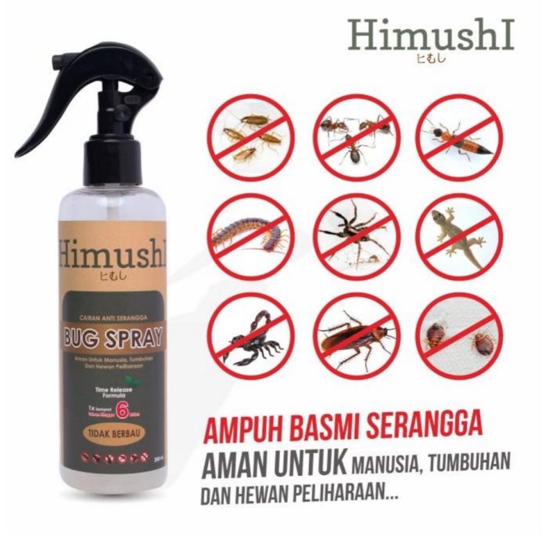 Jual Himushi Bug Spray- Spray Obat Cairan Anti serangga, kecoa, semut ...
