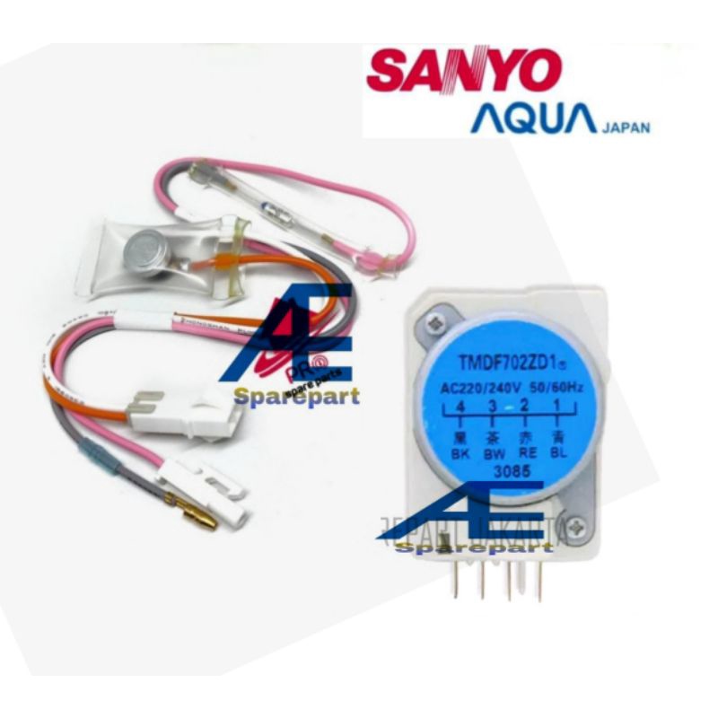 Jual Timer + Defrost Bimetal Fuse Kulkas Sanyo AQua 2 Pintu | Shopee ...