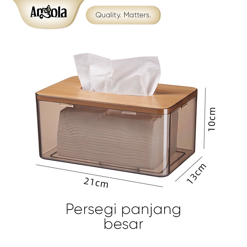 Jual ANGOLA Kotak Tisu Bambu Minimalis D43/D58 Tissue Box Nordic Style ...