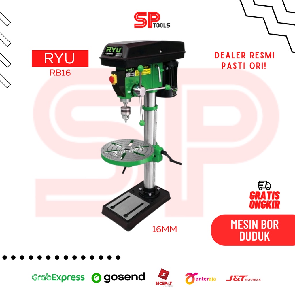 Jual MESIN BOR DUDUK ELEKTRIK / BENCH DRILL 16MM 16 MM RYU RBD16 / RBD ...