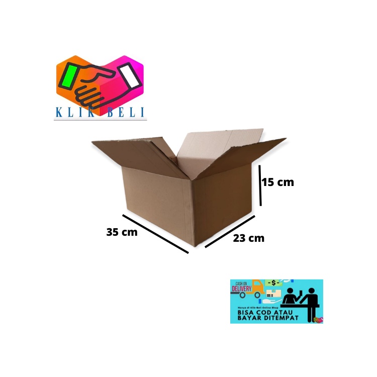 Jual Kardus Box Polos Persegi Panjang Ukuran 35x23x15cm | Shopee Indonesia
