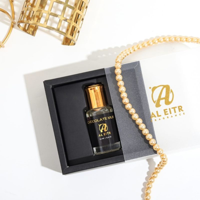 Jual BOX hitam 8x8x3cm Frosted | PARFUM TOLA 3, 6, 12ML dengan logo ...