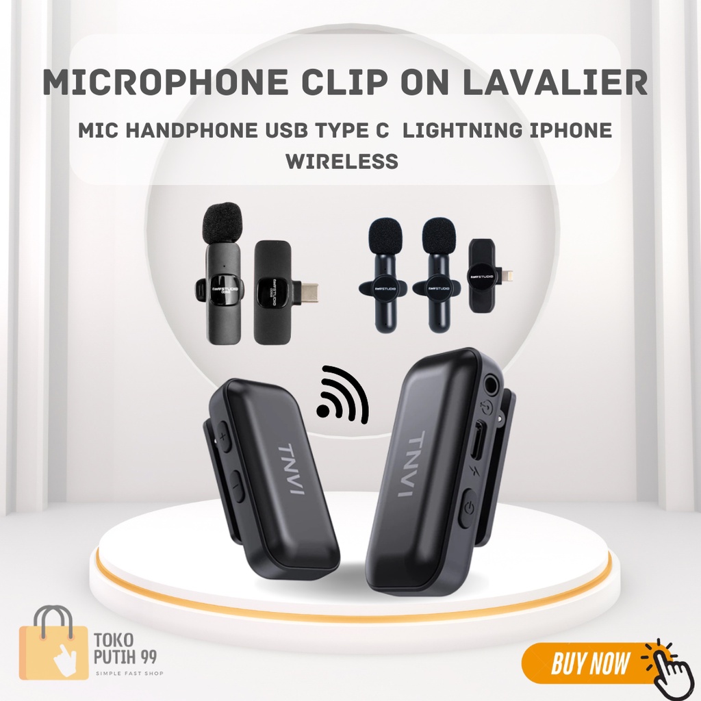 Jual Mic Handphone USB Type C Lightning Iphone Wireless Mini Microphone ...