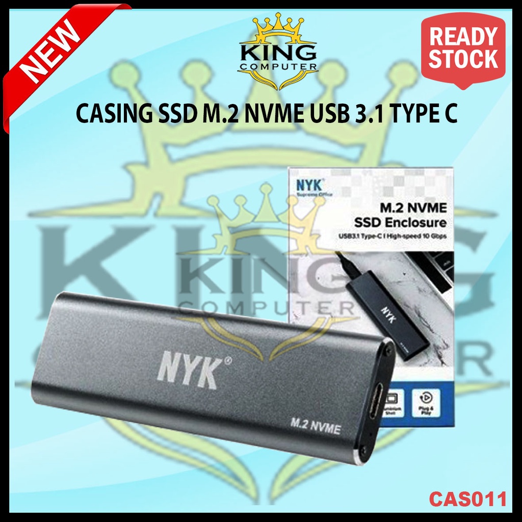 Jual Casing M2 NVME Type C 3.1 NYK Enclosure M.2 NVME SSD to USB 3.1 ...