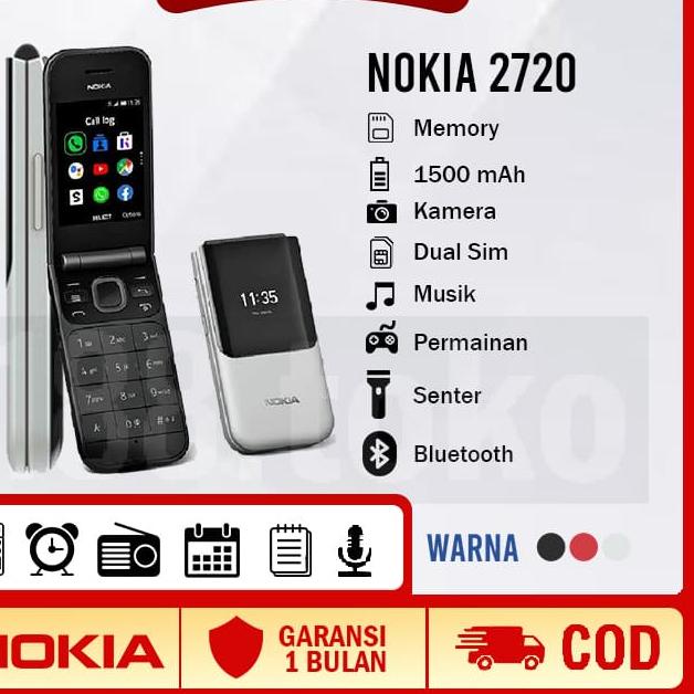 Jual codeZ5l5K NOKIA 2720 FLIP DUAL SIM GARANSI HP JADUL NOKIA JADUL ...