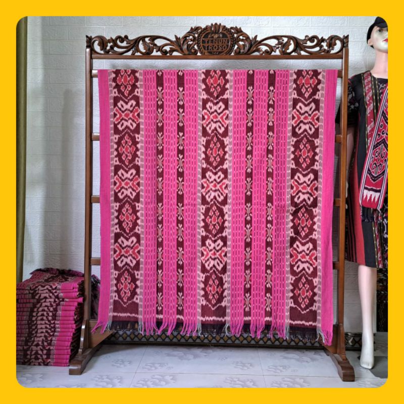 Jual Kain Batik Warna Pink Kain Tenun Tradisional etnik Indonesia Kaen ...