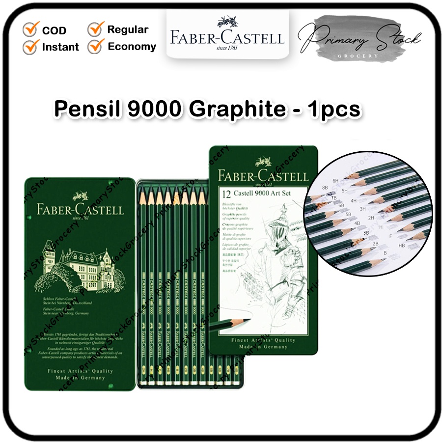 Jual Pensil Faber Castell 9000 Graphite Pencil Pensil Lukis Ujian HB B 2B 3B 4B 5B 6B 7B 8B H ...