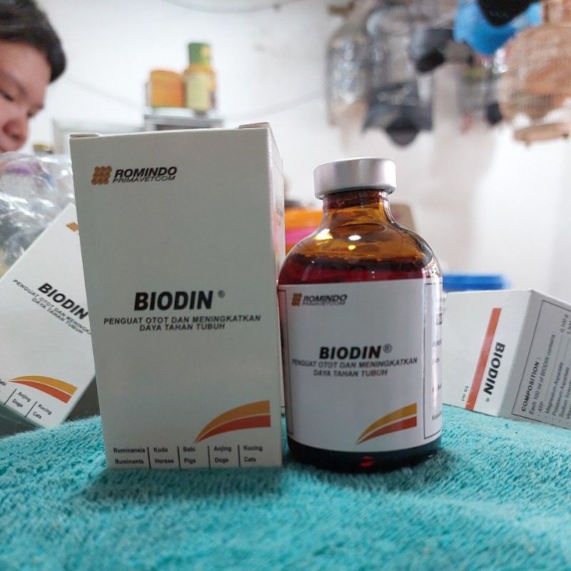 Jual BIODIN 50ml vitamin penguat otot daya tahan tubuh unggas kuda sapi ...