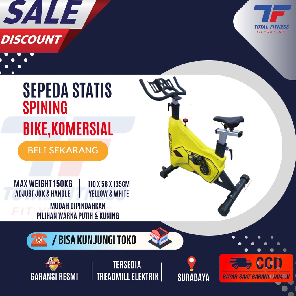 Jual Sepeda statis Komersil tipe spinning TL705 bike alat olahraga COD ...