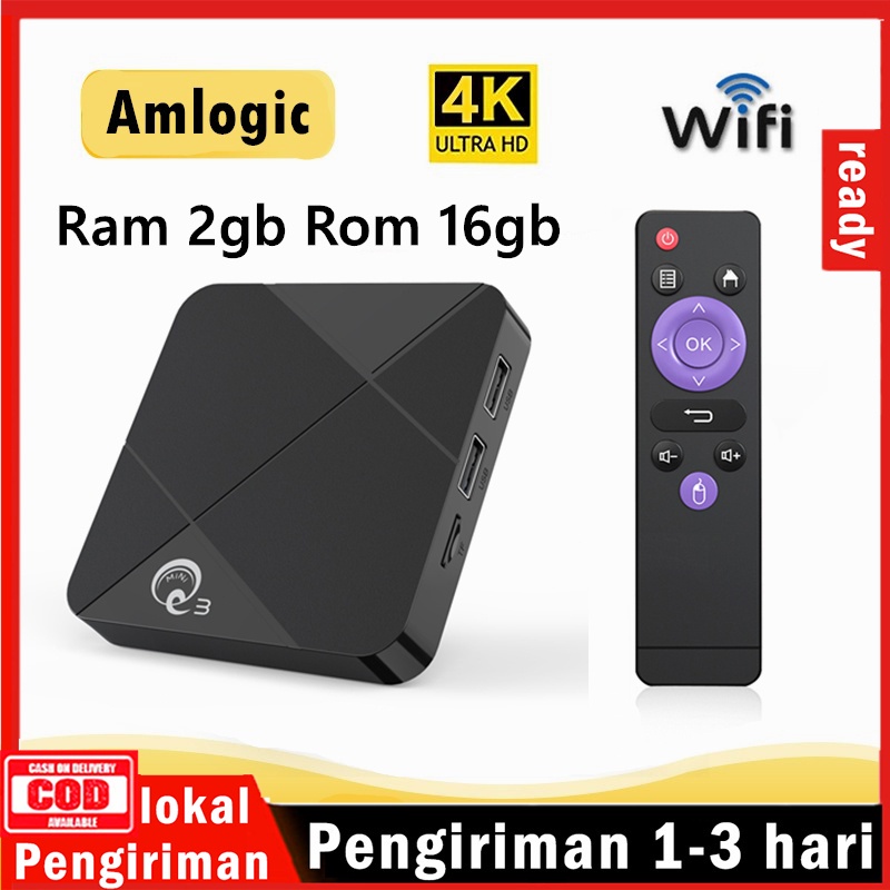 Jual Mini Q3 Tv Box STB Ram 2GB ROM 16GB Amlogic Android 11.1 Support ...
