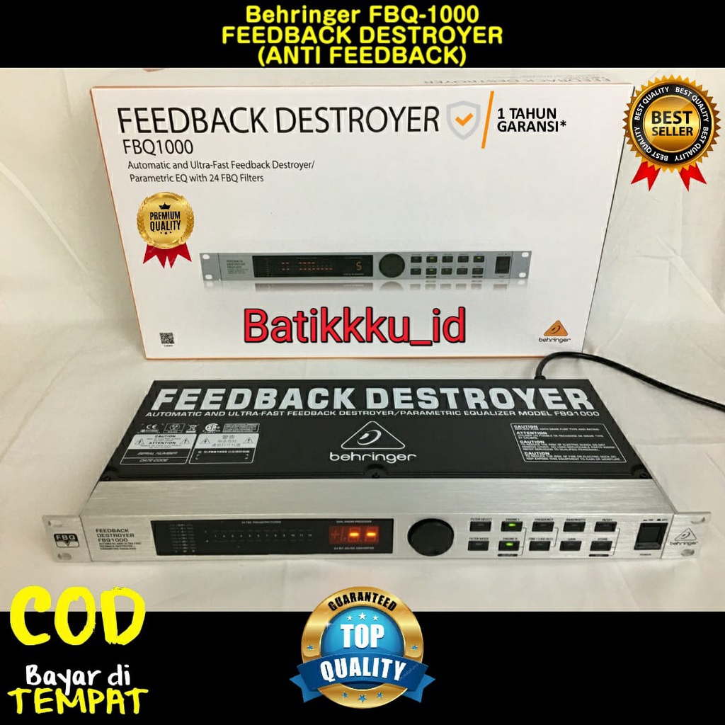 Jual ANTI FEEDBACK BEHRINGER FBQ 1000 FBQ1000 AUTOMATIC FEEDBACK ...