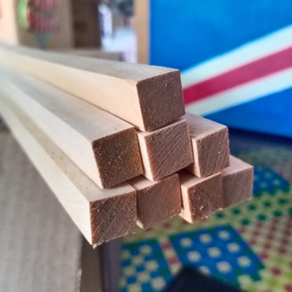 Jual Balok/Stik/List Kayu ukuran 1x1cm Panjang 100cm List Kayu Murah ...