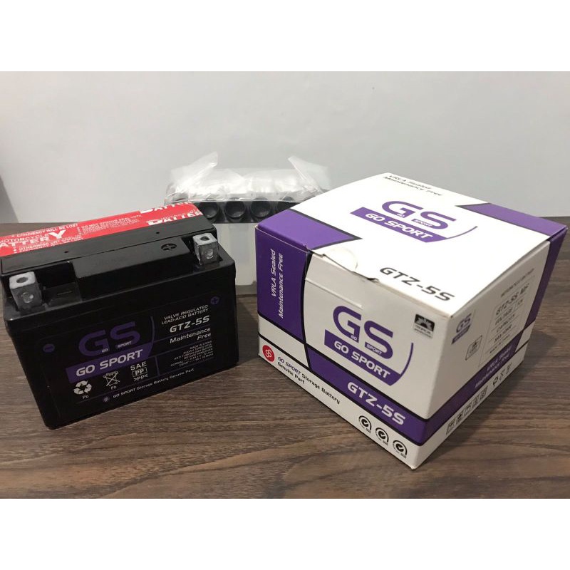 Jual Aki Motor Baru Merk GS GTZ5S 12V 5AH & 3,5AH Bisa Request Accu kering MF Honda Beat ...