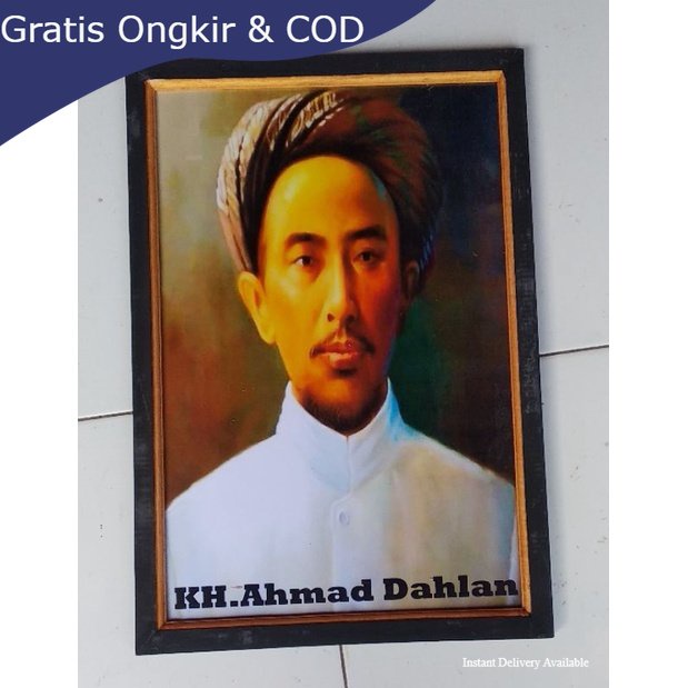 Jual poster plus bingkai kh Ahmad Dahlan ukuran 53×35 [ BISA COD ...