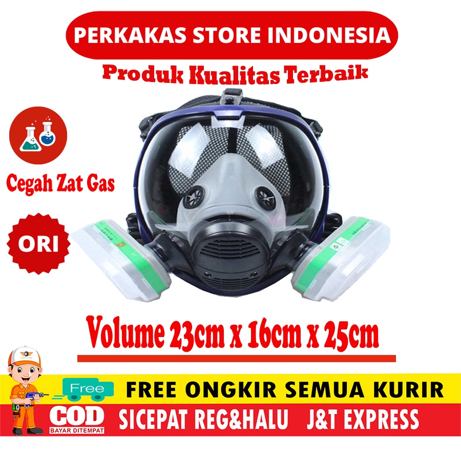 Jual Paket Lengkap Masker Gas Respirator Full Face Amonia Filter 6800 ...