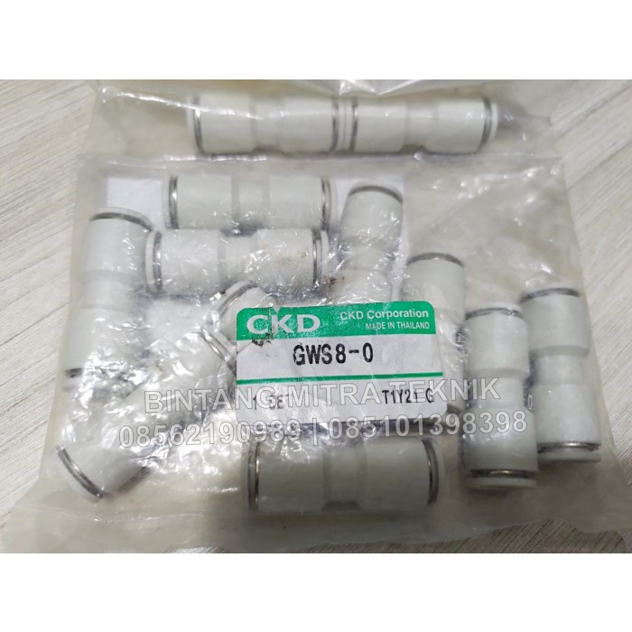 Jual FITTING STRAIGHT CKD GWS8-0 CKD GWS 8-0 FITTING LURUS 8 MM X 8 MM ...