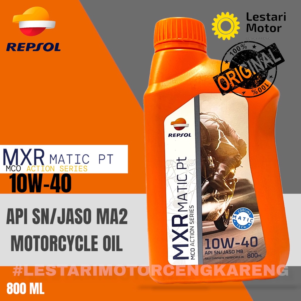 Jual OLI MESIN MOTOR REPSOL MXR MATIC PLATINUM FULL SYNTHETIC 10W-40 ...