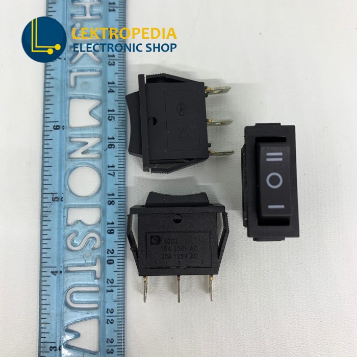Jual Saklar On-Off-On 3 Pin Gepeng On Off On 3p 3 pin switch slim hitam ...