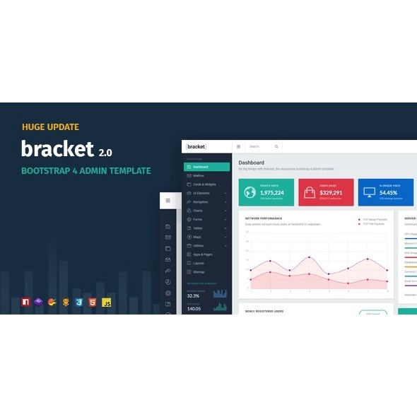 Jual Bracket Responsive Bootstrap 4 Admin Template | Shopee Indonesia