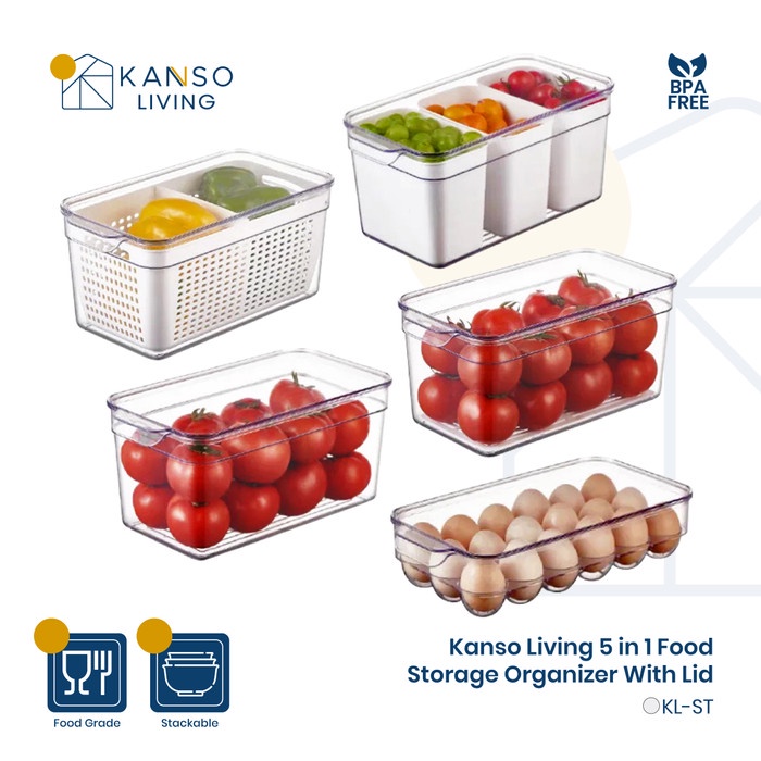 Jual Tempat Kanso Living 5 In 1 Kontainer Penyimpanan Makanan Storage ...