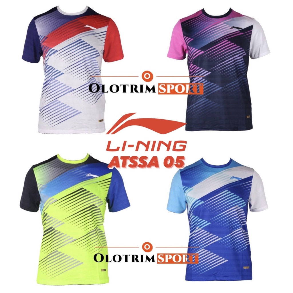 Jual Kaos Badminton Lining ATSSA05 ATSSA 05 Original | Shopee Indonesia